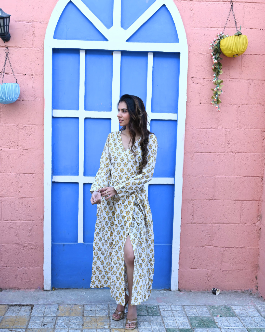 White Angrakha Long Dress
